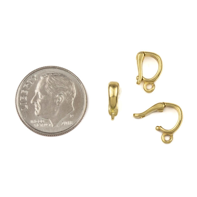 Brass Pendant Bail - 7x10mm, Small with Snap-Lock Closure, Open Loop ...