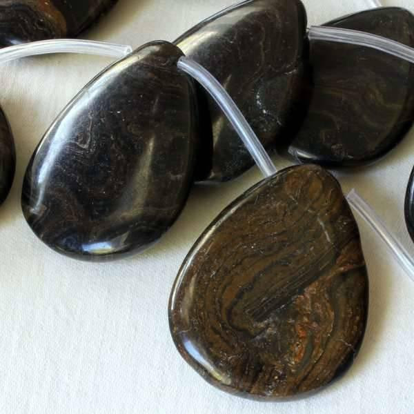 Stromatolite - Turtle Shell Agate 30x40mm Rectangle Beads - 15 inch strand