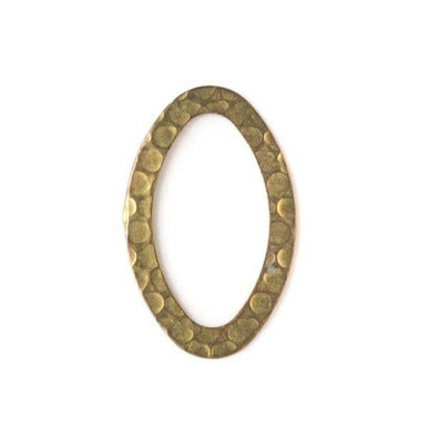 Brass 18x28mm Hammered Oval Link - 10 per bag
