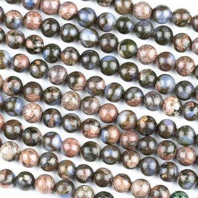 Blue Riolita 6mm Round Beads - 15 inch strand