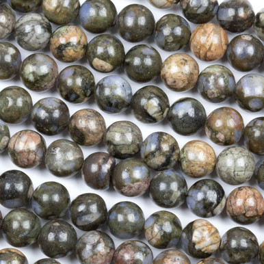 Blue Riolita 8mm Round Beads - 15 inch strand