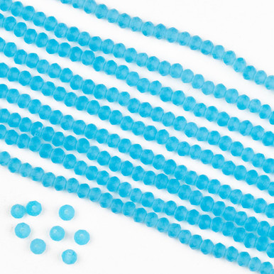 Crystal 2x3mm Opaque Matte Wedgewood Blue Rondelle Beads -Approx. 15.5 ...