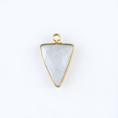 Moonstone 13x19mm Triangle Drop with a Gold Plated Brass Bezel