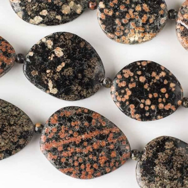 Mexican Red Snowflake Jasper 23x28-30x35mm Slabs alternating with 4mm ...