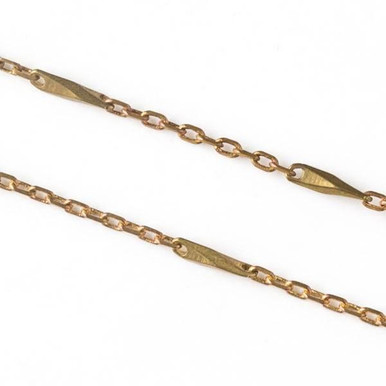Raw Brass Chain with 2.5x3.5mm Small Oval Links with2.5x11mm Twisted ...