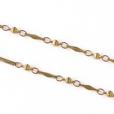 Raw Brass Chain with 2.5x3.5mm Small Oval Links alternating with 2.5x5 ...