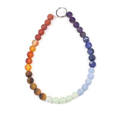 Matte Chakra 6mm Round Gemstone Artisan Strand - 8 inch strand