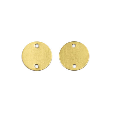 Brass 12mm Coin Link Component with 2 Holes - 6 per bag