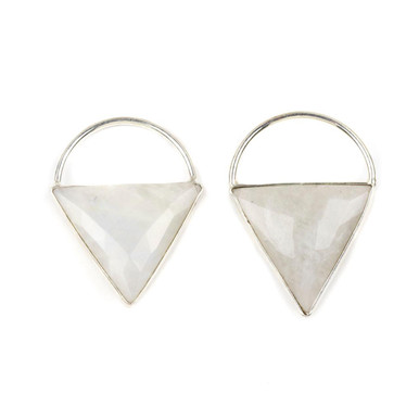 Moonstone 24x33mm Triangle Component with a Sterling Silver 925 Bezel ...