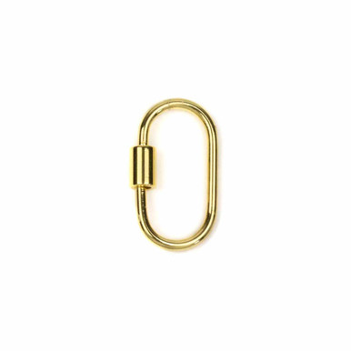 Gold Plated Brass 15x25mm Carabiner Clasps - 3 pieces