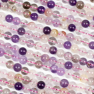 Super Seven 5mm Round Beads - 15 inch strand