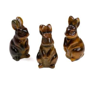 Yellow Tigereye Rabbit Specimen - approx. 18x38mm, 1 per bag