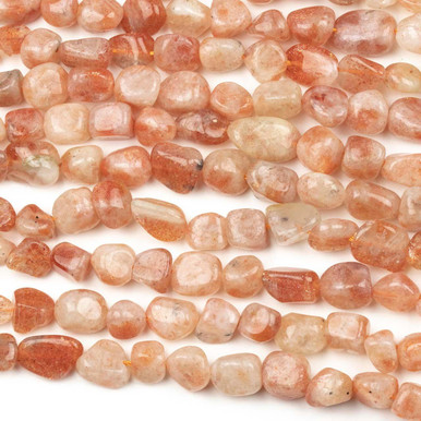 Golden Sunstone 8x10mm Pebble Beads - 15 inch strand
