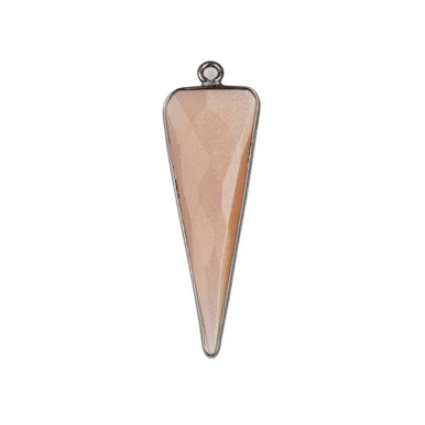 Peach Moonstone approximately 12x36mm Faceted Triangle Drop with Gun ...