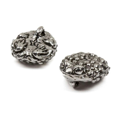 Green Girl Studios Pewter 18x21mm Angry Frog Pendant - 1 piece