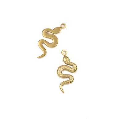 14k Gold Plated 304 Stainless Steel 10x13mm Snake with Scales ...