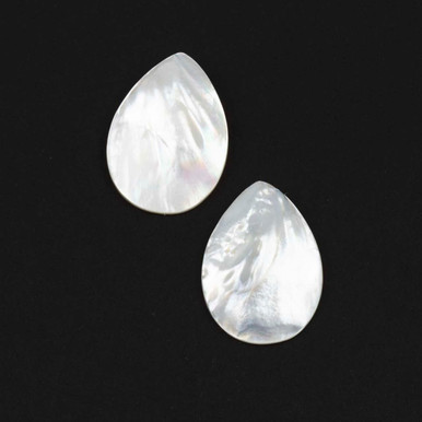 White Pinctada Maxima Shell 18x25mm Top Drilled Teardrop Pendants - 2 ...