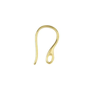Brass Ear Wire - 9x15.5mm Modern Hook, 6 pairs/12 pieces