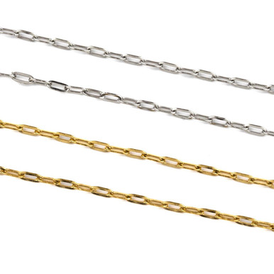 304 Stainless Steel Cable Chain - Soldered 1.8x4.2mm Flat Oval Links