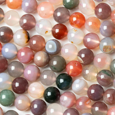 Salt Spring Agate 8mm Round Beads - 15 inch strand - Cherry Tree Beads
