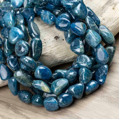 Special Gems - Apatite approx. 8x18mm Pebble Beads - 15 inch strand