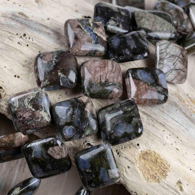 Special Gems - Blue Riolita 15mm Diagonally Drilled Square Beads - 15 ...