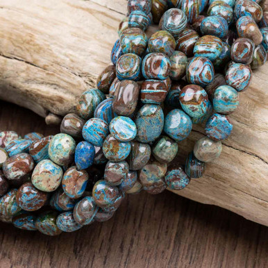 Special Gems - Blue Calsilica 8-10mm Nugget Beads - 15 inch strand