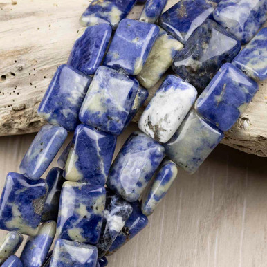 Special Gems - Sodalite approx. 13x18mm Rectangle Beads - 15 inch strand