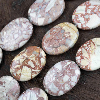 Special Gems - Sedimentary Brecciated Marble Stone 22x30mm Oval Beads ...