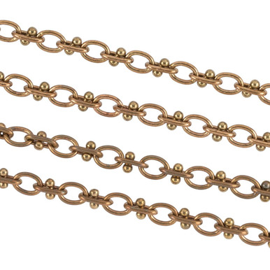 Brass Chain Oval Chain with 4x6mm Oval Links with Barbell- 1 meter ...