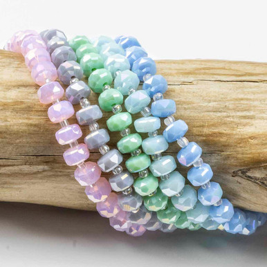 Spring Blooms Crystal Strand Designer Collection – 5x8mm Faceted Heishi ...