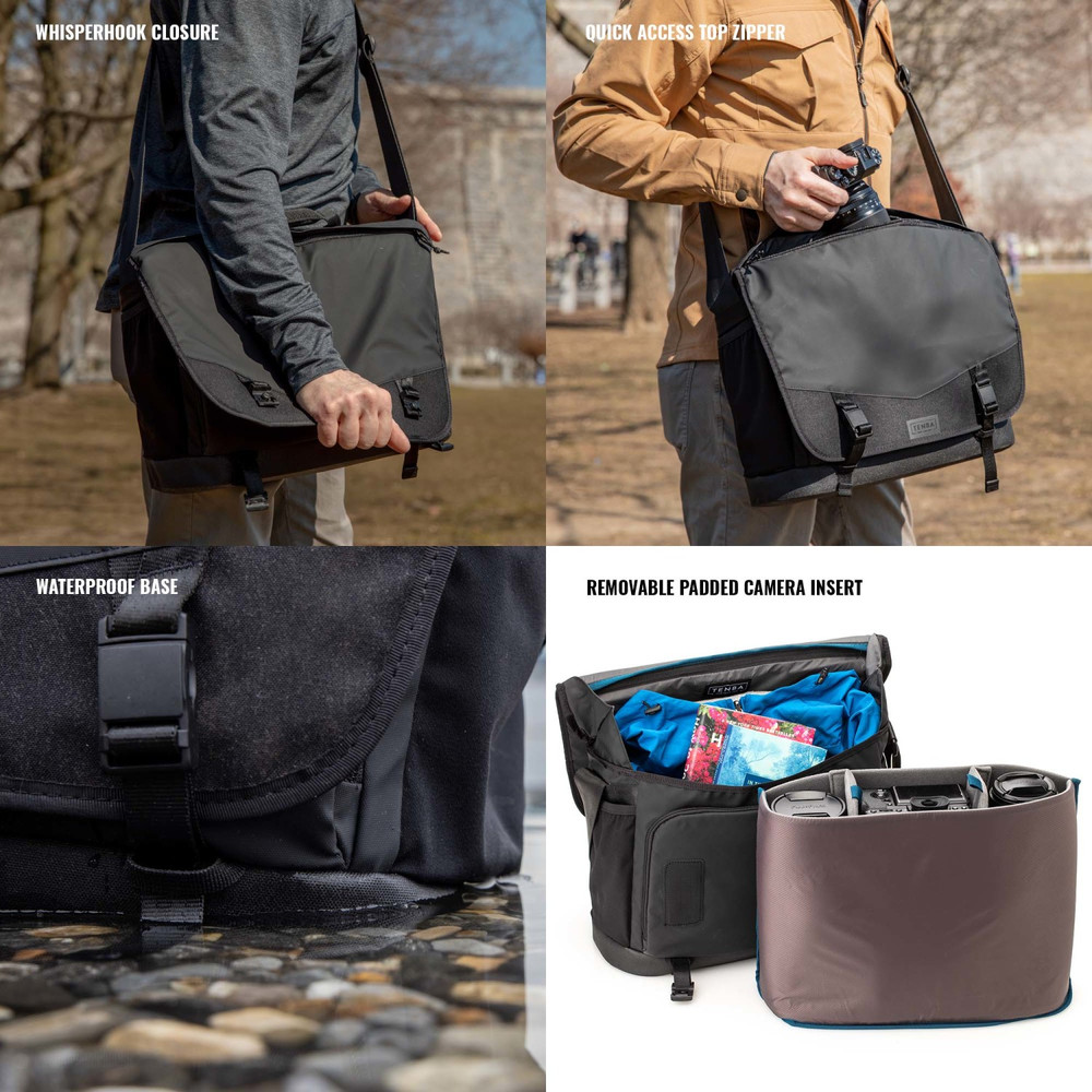 DNA 16 Slim Messenger Bag Black, Waterproof Bag (638-574) | Tenba