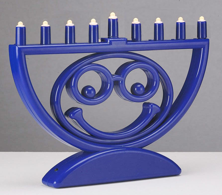 Battery Operated LED Emoji Chanukah Menorah - Your Holy Land Store