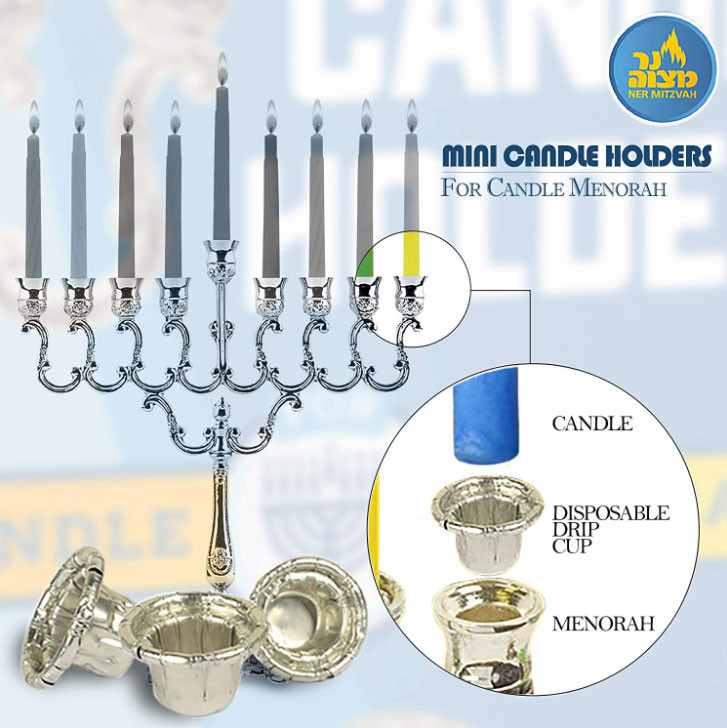 Disposable Liner Inserts for Candle Hanukkah Menorah - Your Holy Land Store