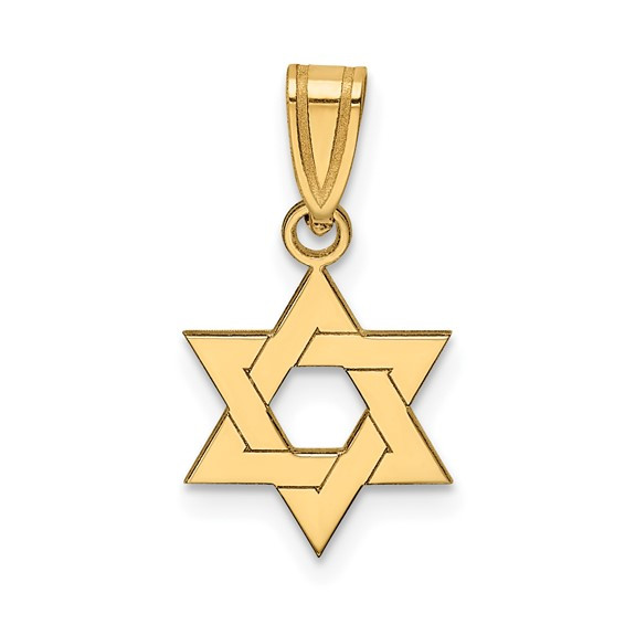 14K Yellow Gold Interlocking Star of David Pendant - Your Holy Land Store