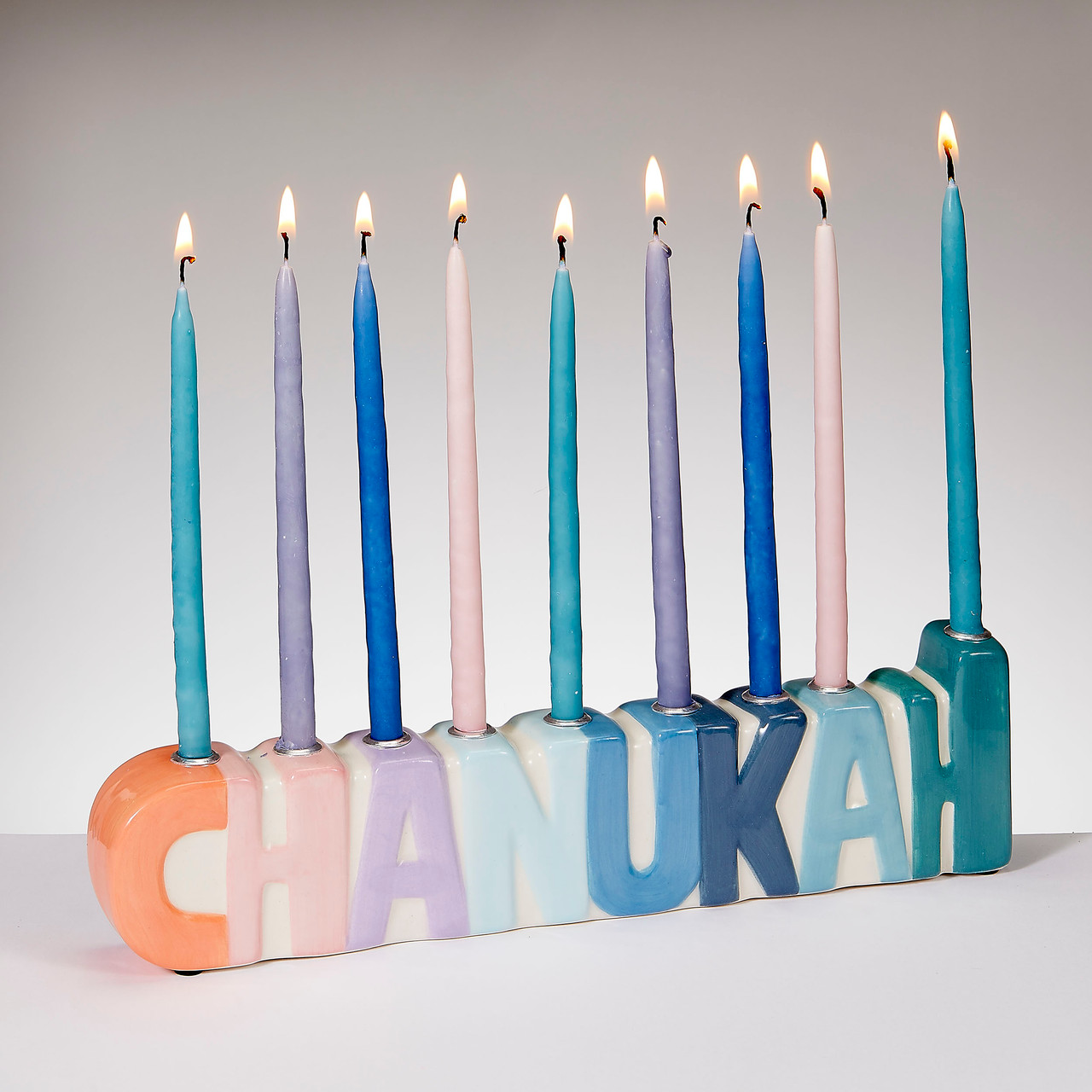 Hand-Painted Ceramic Menorah - Your Holy Land Store