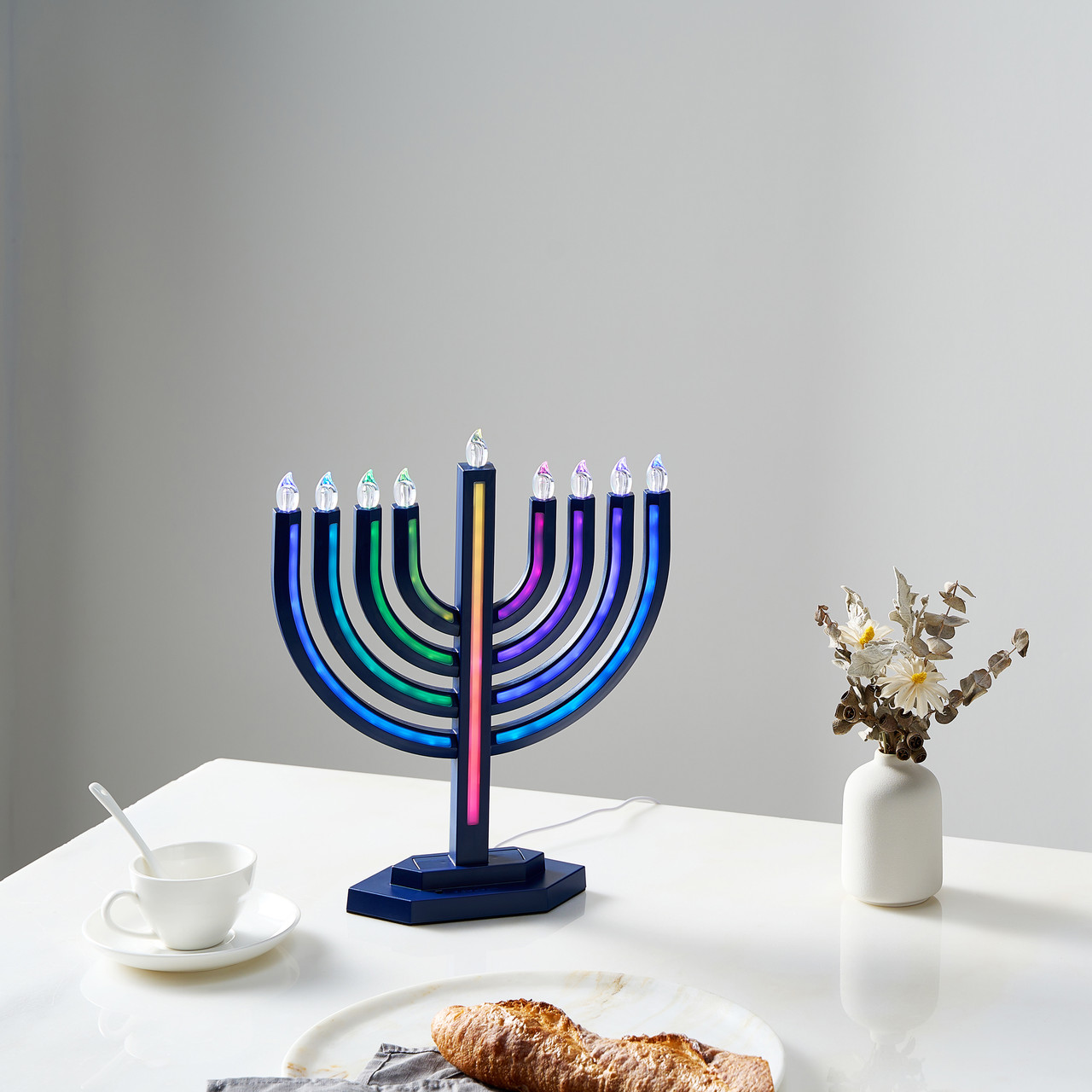LED Menorah With Color Changing Lights - Your Holy Land Store
