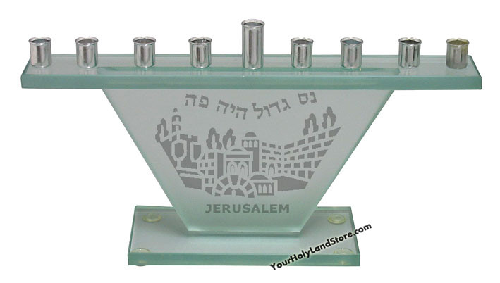 Hanukkah Glass Menorah