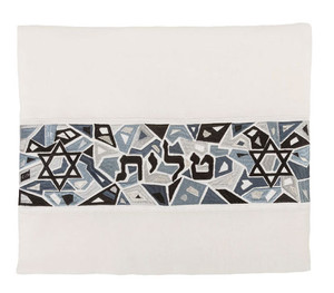 Tallit Bag - Geometric Design in Black and Gray - Your Holy Land Store