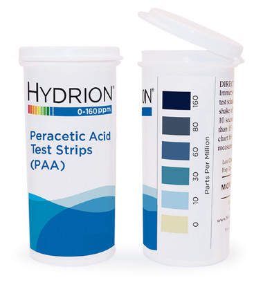 PAA 160 Peracetic Acid Test Strips (0-160 ppm) - QA Supplies