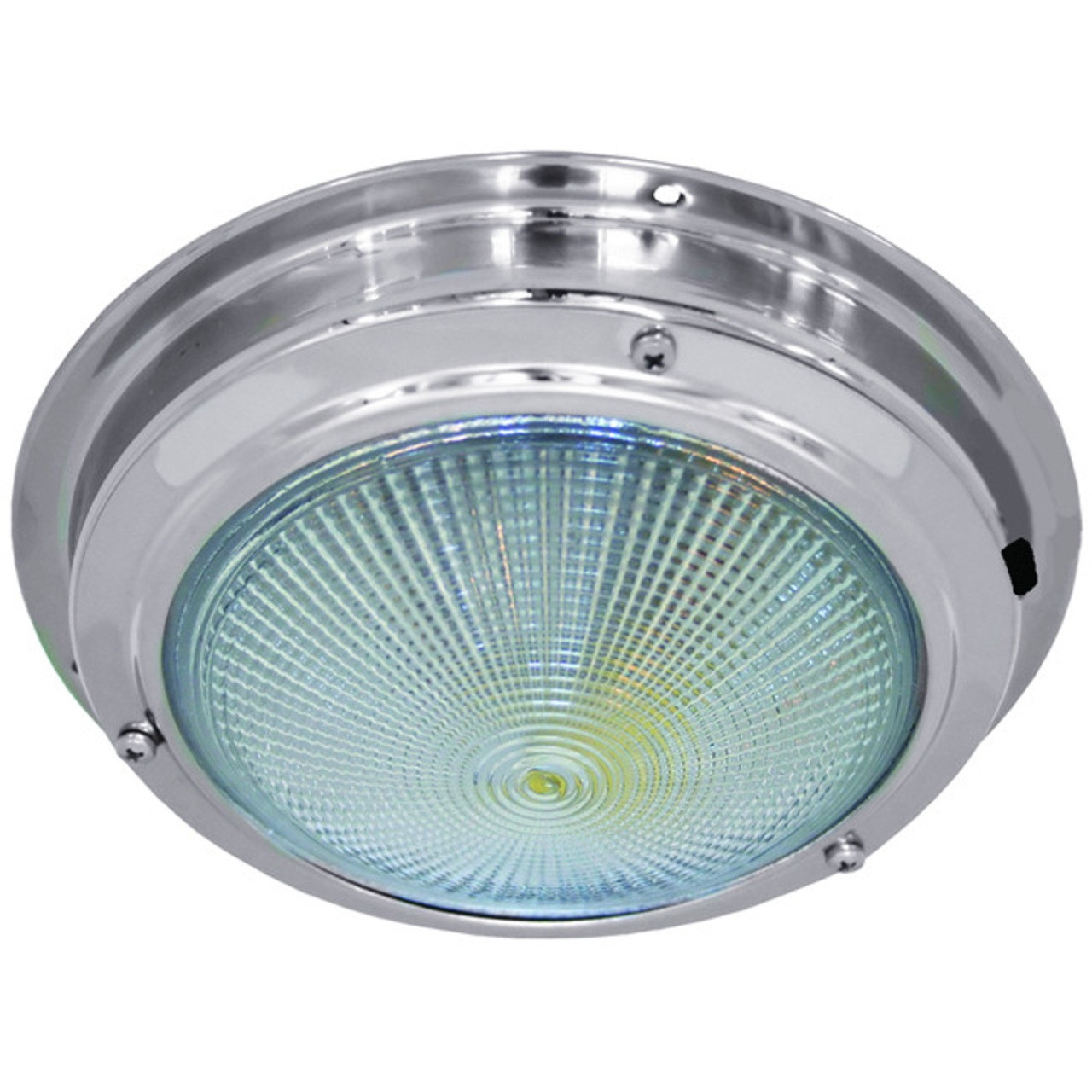 White/Red LED Dome Light S/S - 12v - Australian Boating Supplies