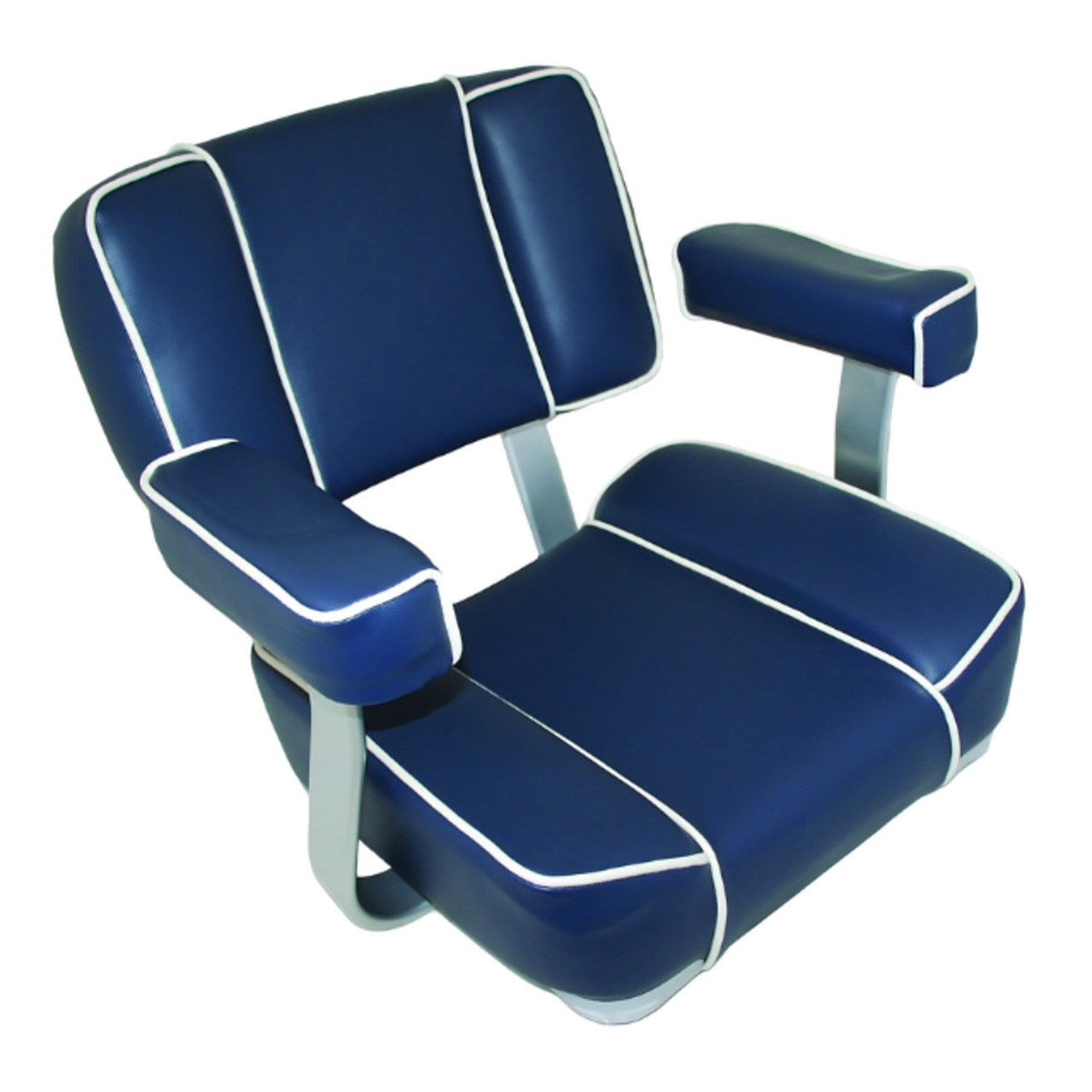 Delxue Captains Seat - Blue / White Piping