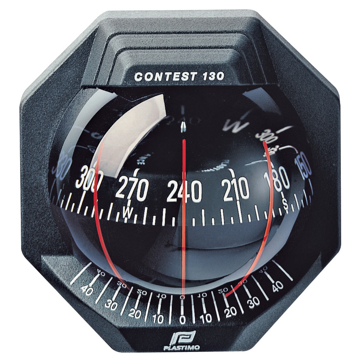 Vertical Bulkhead Mount Black Compass with Black Card