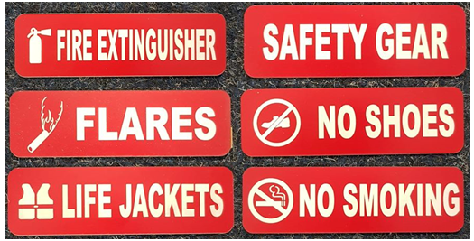 Safety Labels available I Australian Boating Supplies