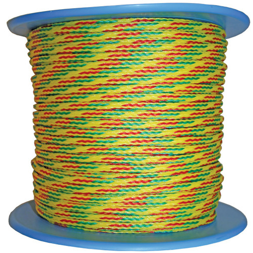 Fluro Yellow with Red and Green Fleck Water Ski Rope