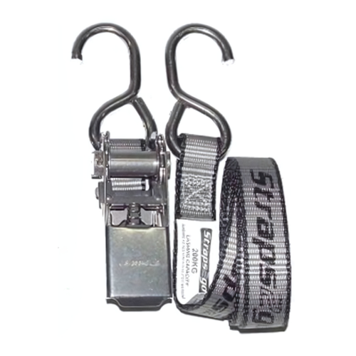 Marine Transom Ratchet Strap S/S w/ Hooks | ABS