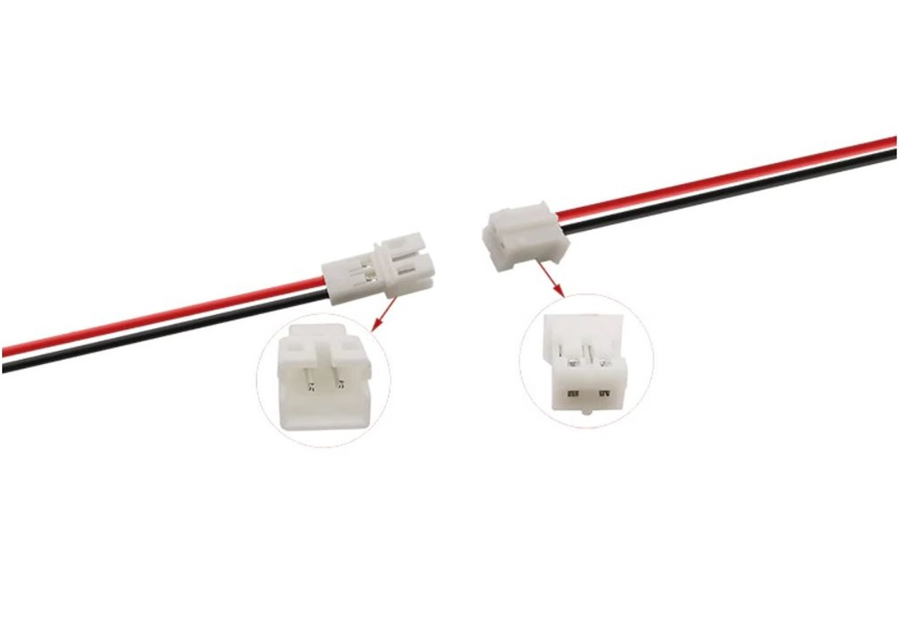 JST Connector 2Pin Plug (Male+Female) - Reliable connections