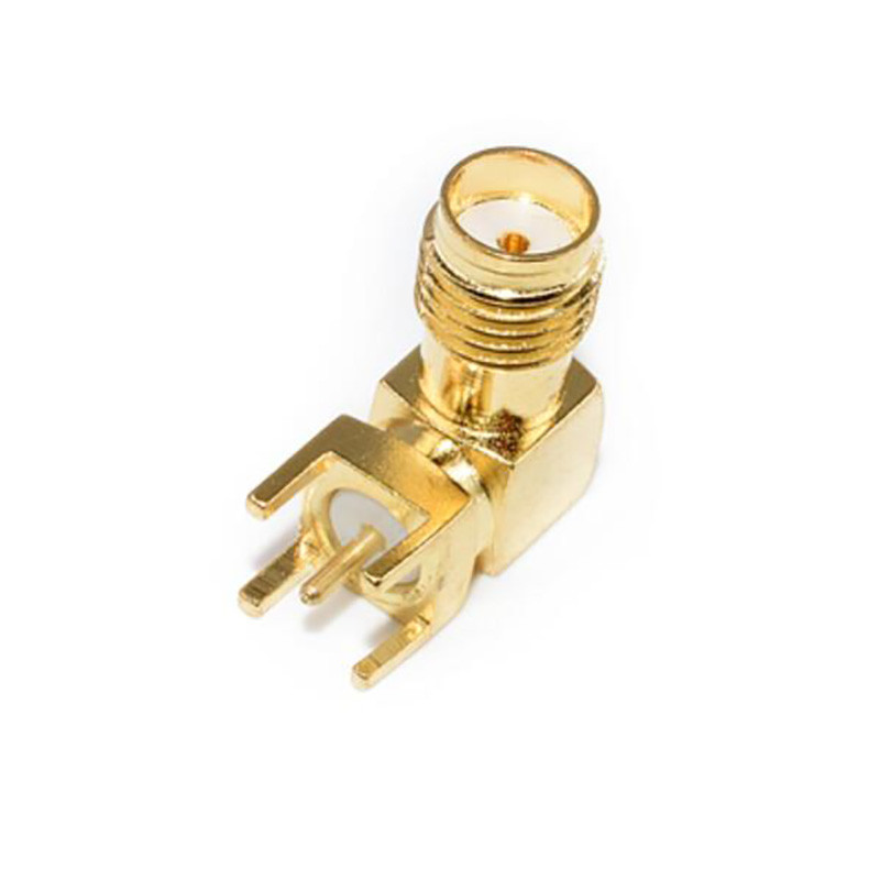 SMA Curved Feet RF Normal Connector- Threaded couplings.