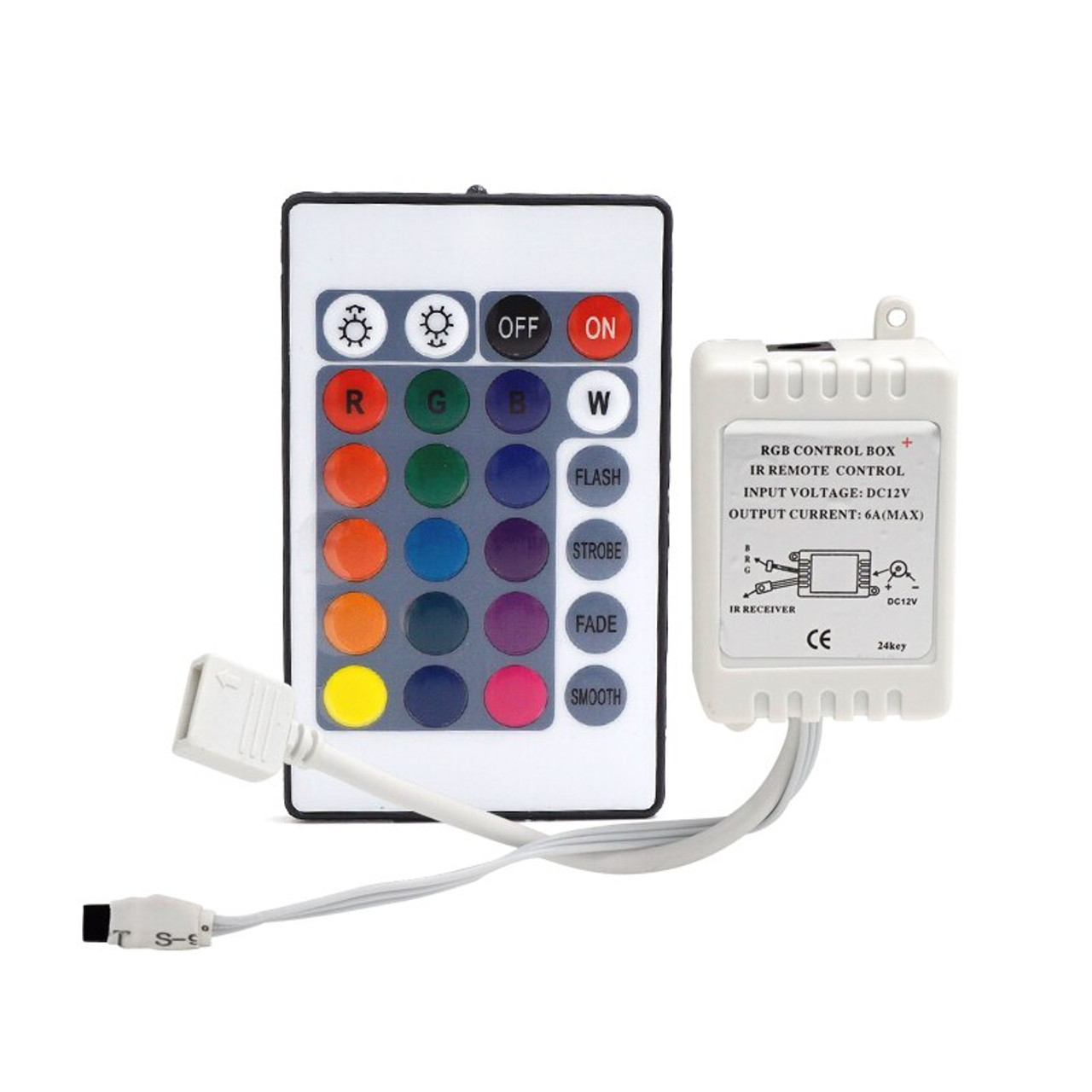12V 24-Key IR LED Remote Wireless Controller- 4A, 12V DC.