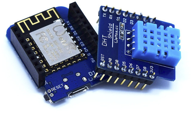 ESP8266 D1 mini + DHT11 Shield- microUSB connection